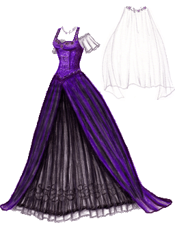 Magic Wiki Dress #1: Purple Gown with Black Tulle Skirt and White Shift ...